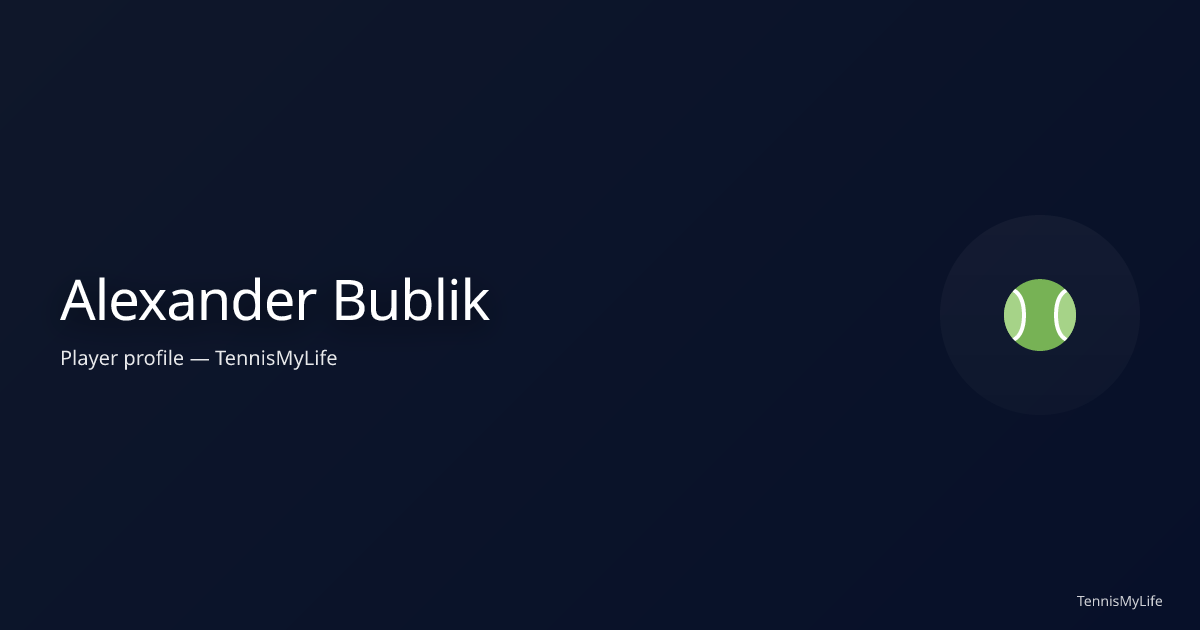 Alexander Bublik – Stats, Matches, Results, Records & Rankings ...