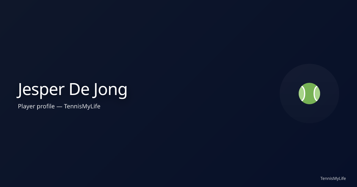 Jesper de Jong 2026 ATP Season – Match Results & Stats